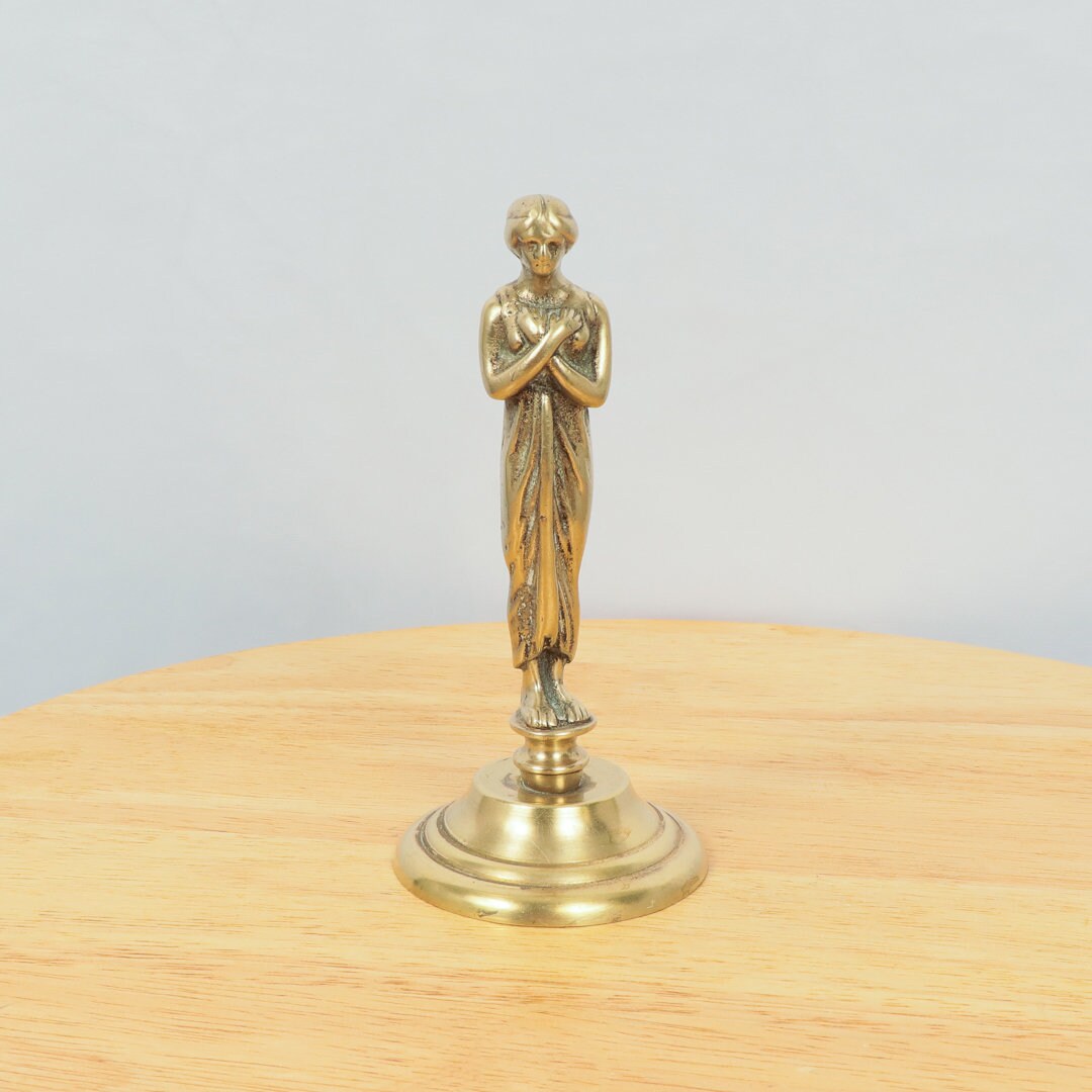 Antique Solid Brass Woman Figurine || Solid Brass Girl / Woman - Etsy