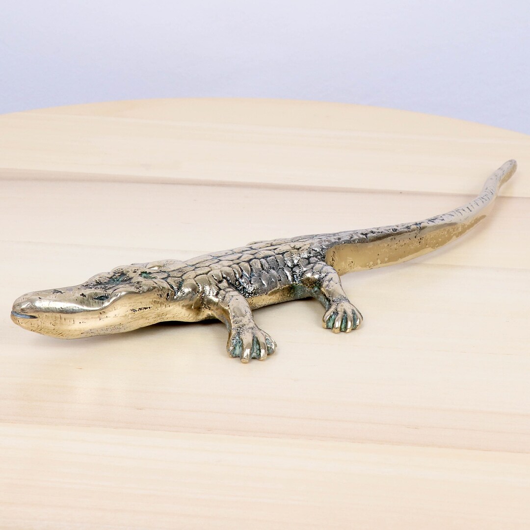 Crocodile / Aligator Solid Brass Vintage Figure || Reptile Statue ...