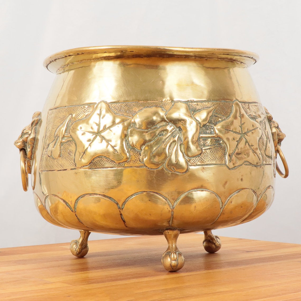 Decorative Flower Pot / Bowl / Container || Antique Brass || Leaf ...