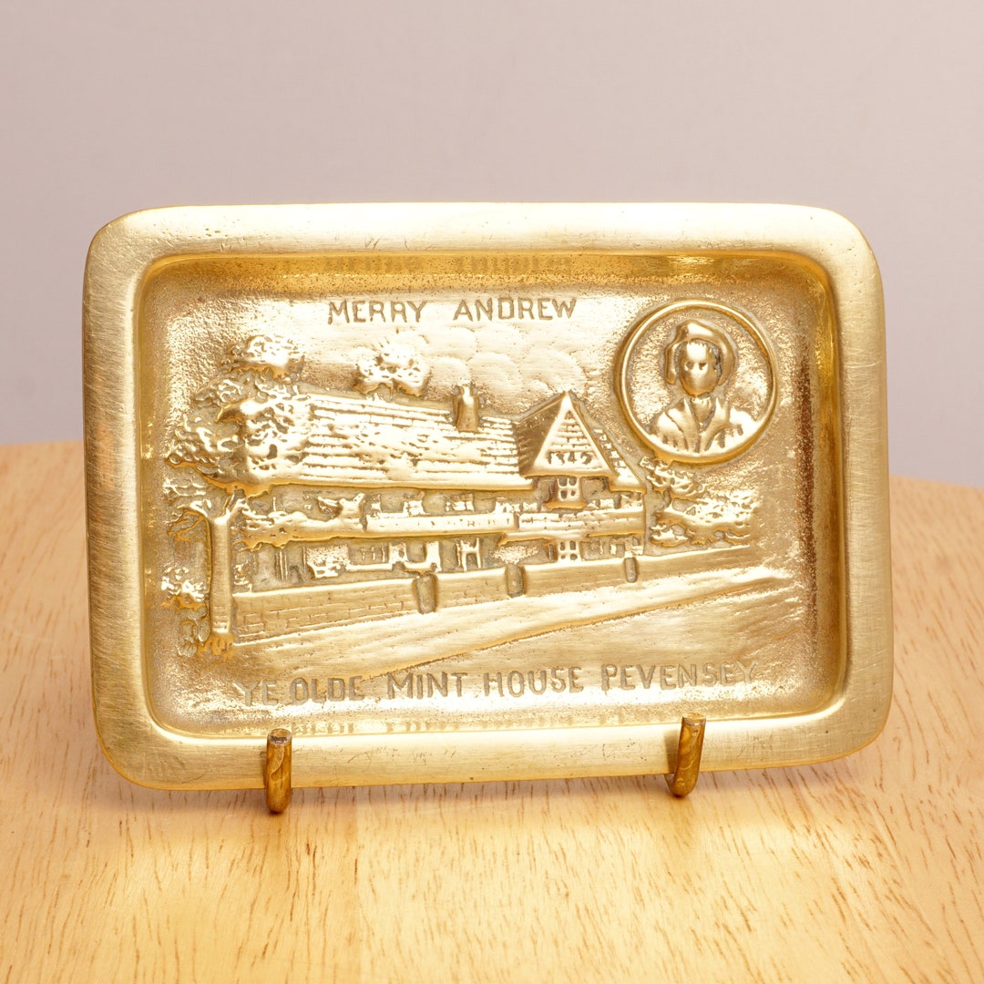 Dienblad / Schotel / Bord rechthoekige vorm Vintage messing Vrolijk ...