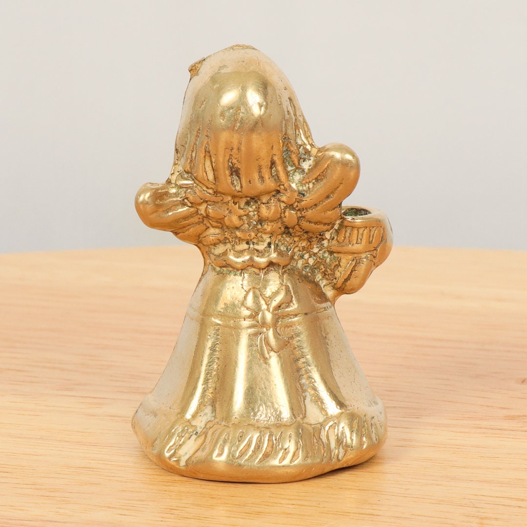 A small solid brass angel candle holder Vintage solid brass | Etsy