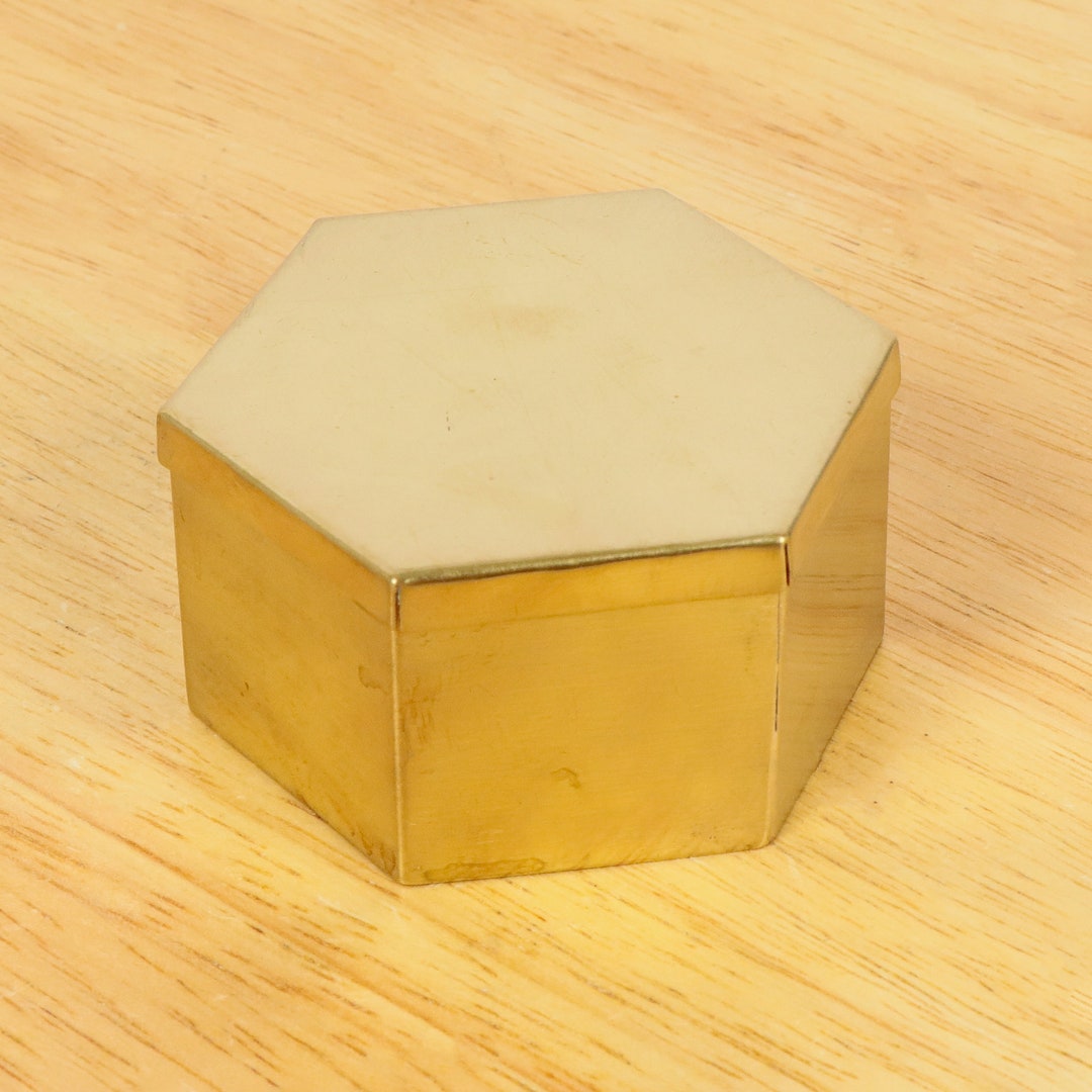 Box With a Lid || Simple 6 Sided Design || Vintage Solid Brass ...