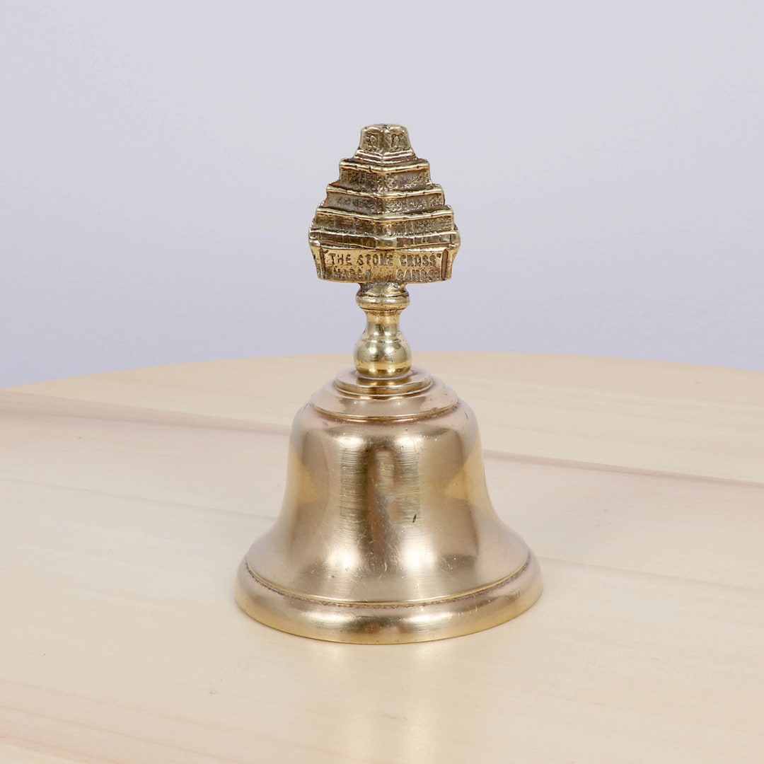 Small Desk Bell || Vintage Solid Brass || the Stone Cross March Cambs ...