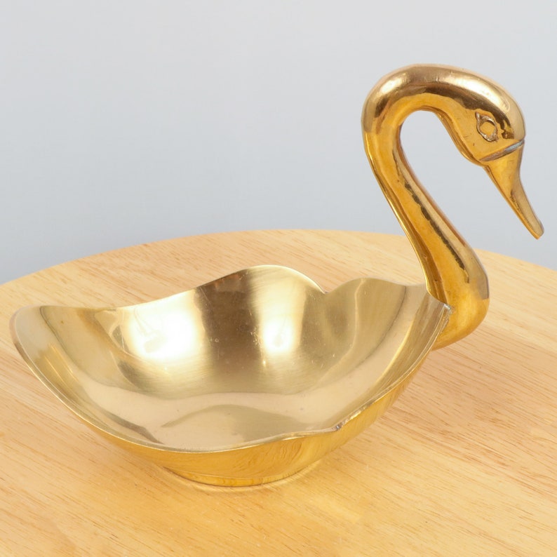 Swan Plate / Swan Bowl / Swan Ring Tray Vintage Solid Brass - Etsy