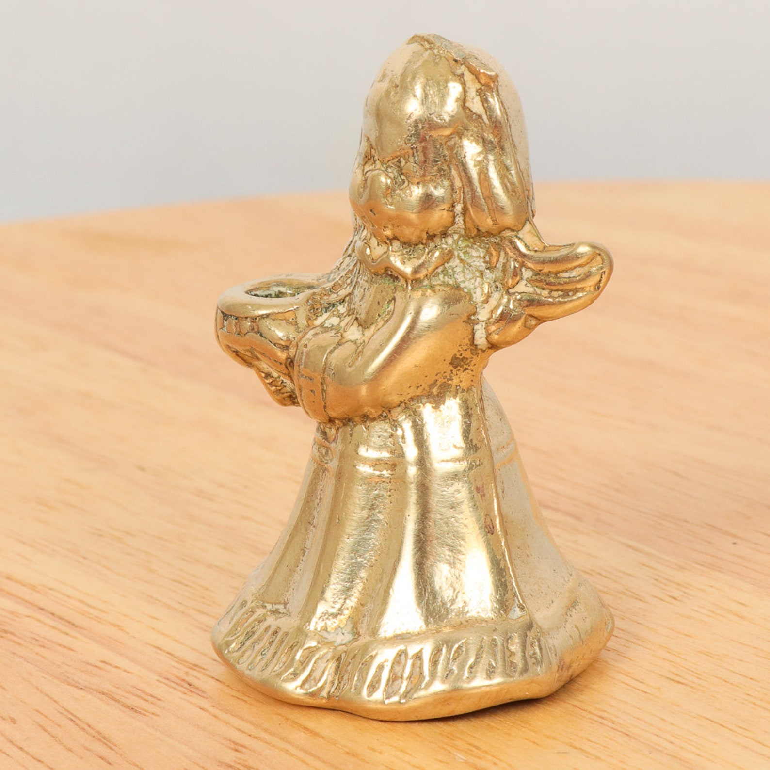 A Small Solid Brass Angel Candle Holder Vintage Solid Brass Angel - Etsy UK