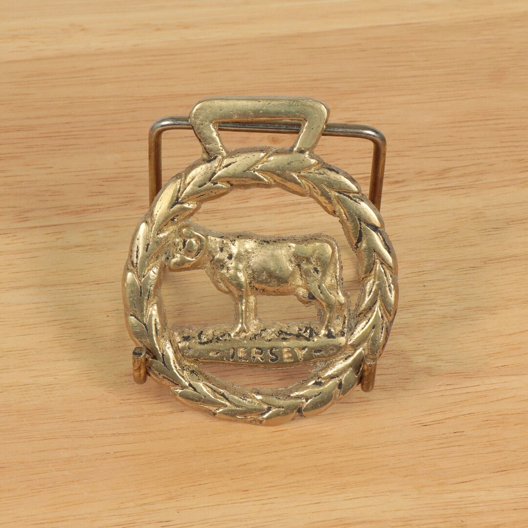 Solid Brass Horse Badge / Horse Brass / Tack || Cow Design || Marked ...