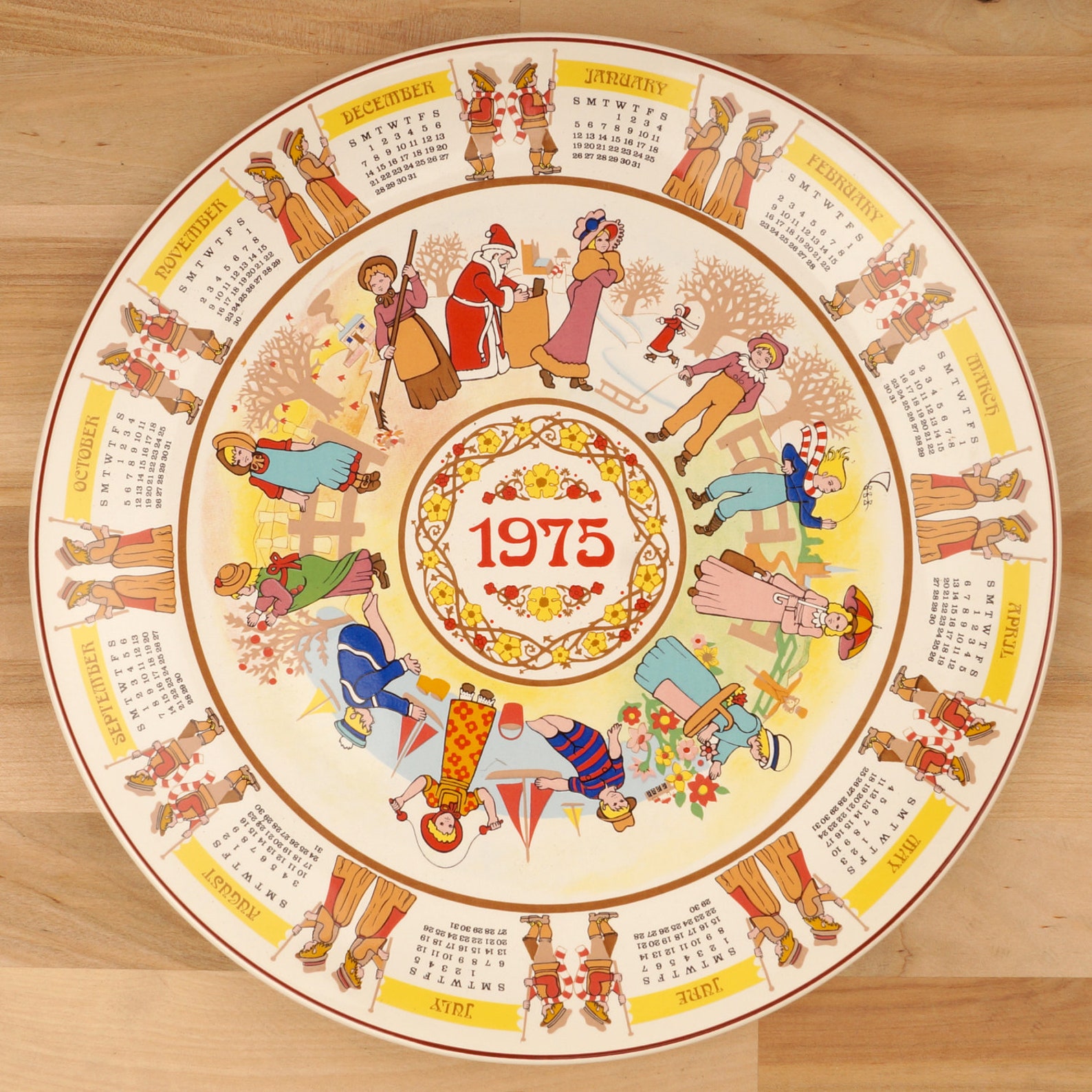 1975 Calendar Porcelain Plate by Wedgwood || Children' S Games Calendar ...