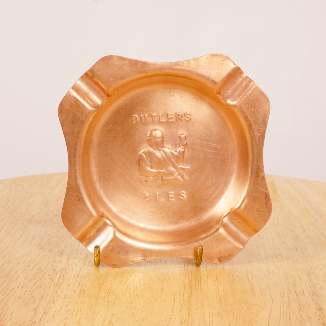 Ashtray || Vintage Copper || Square Ashtray for Four Cigars / Cigarette ...