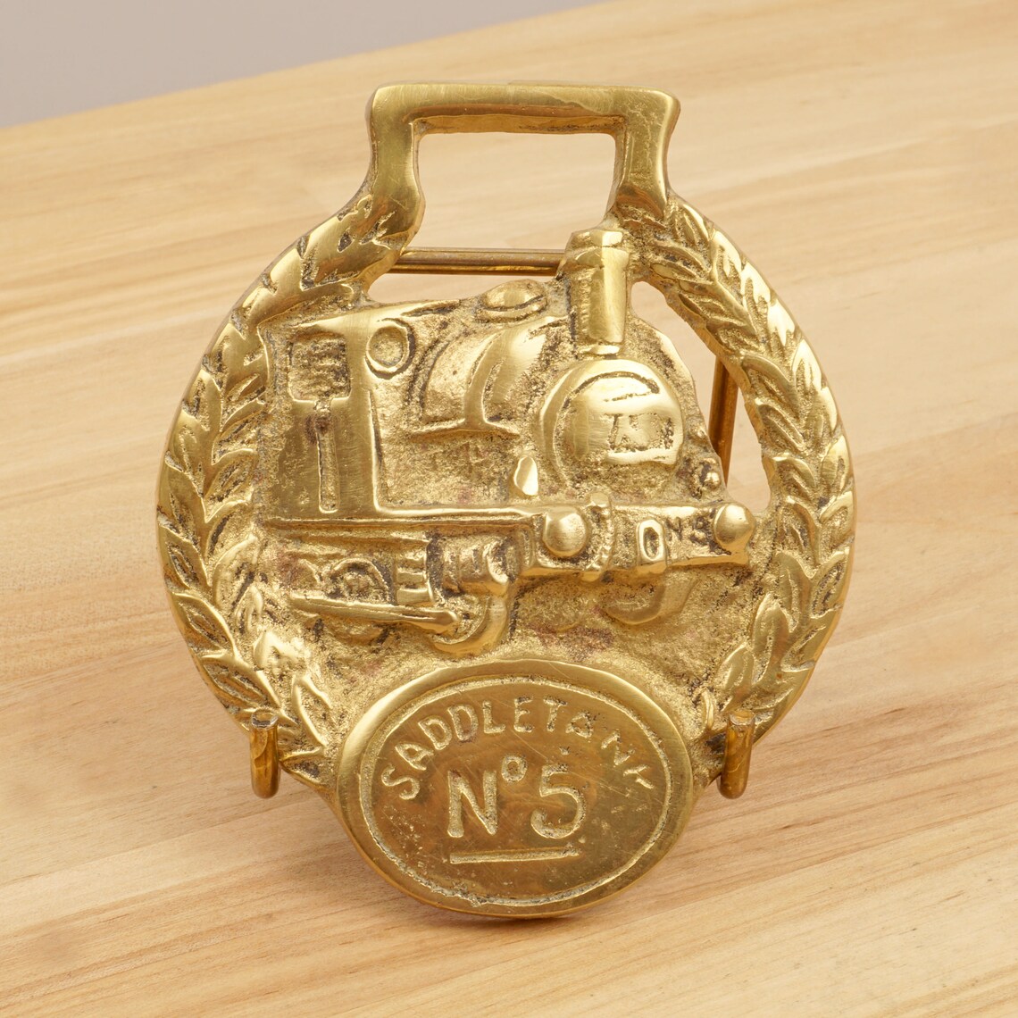 Steam Train Horse Badge || Vintage Solid Brass || Saddle Tank No 5 ...