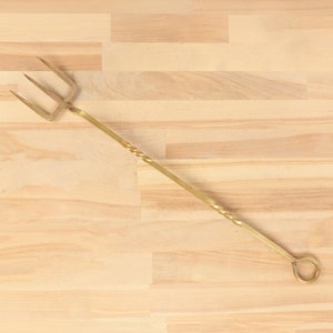 Forge-work Fork / Fireplace Accessory || Vintage Solid Brass Art ...