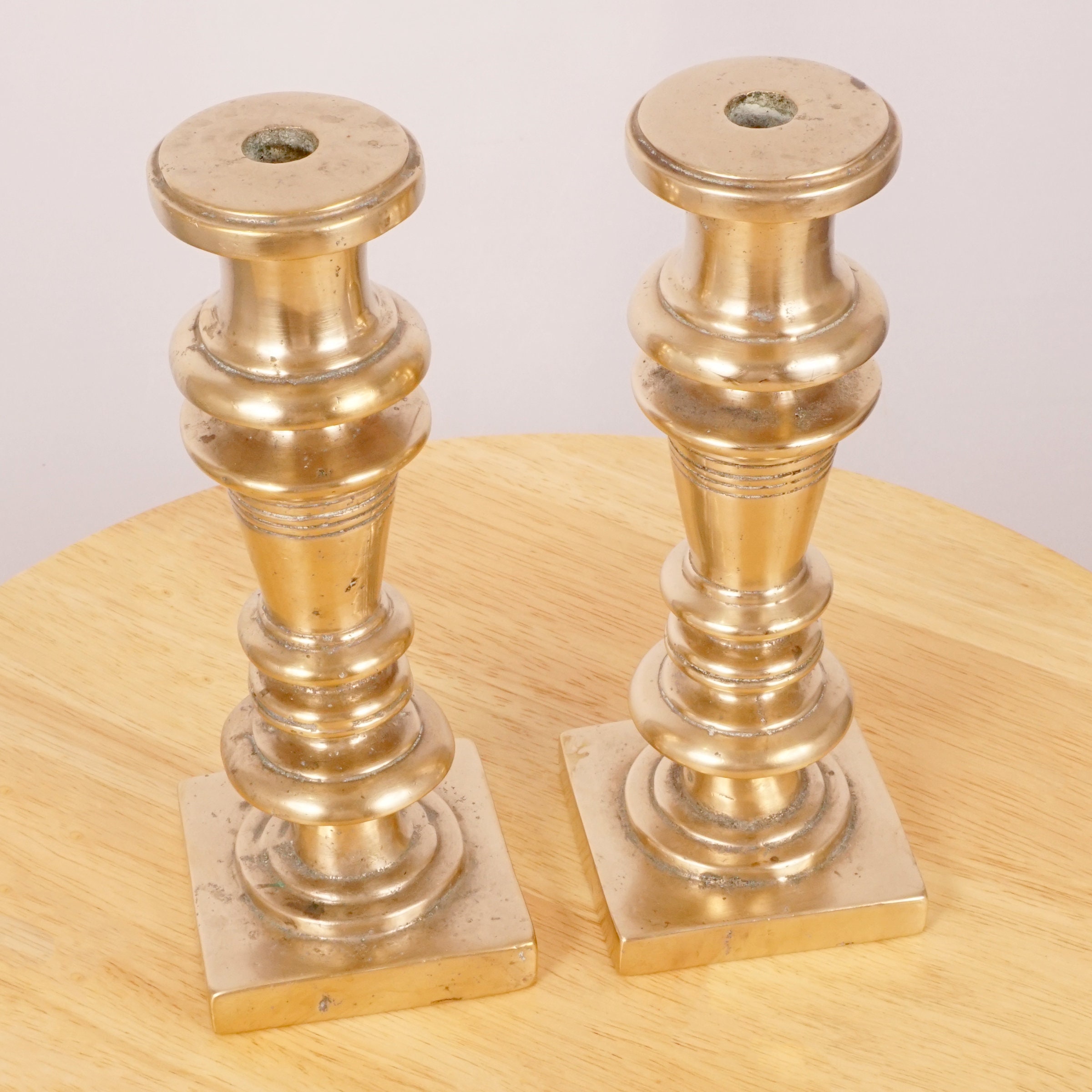 2 Massive and Heavy Candle Holders / Candlestick Holders || Square Base ...