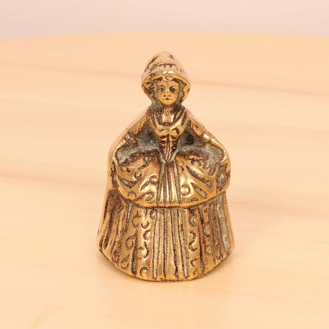 Lady Hand Bell || Vintage Solid Brass || Girl Shape Bell / Woman Shape ...
