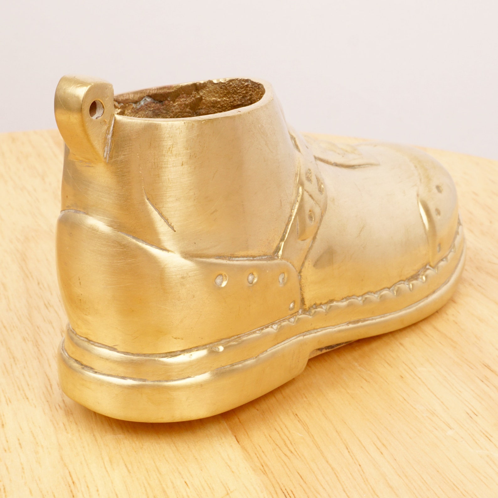 Shoe / Boot Sculpture || Vintage Solid Brass || Pen Holder / Long Match ...