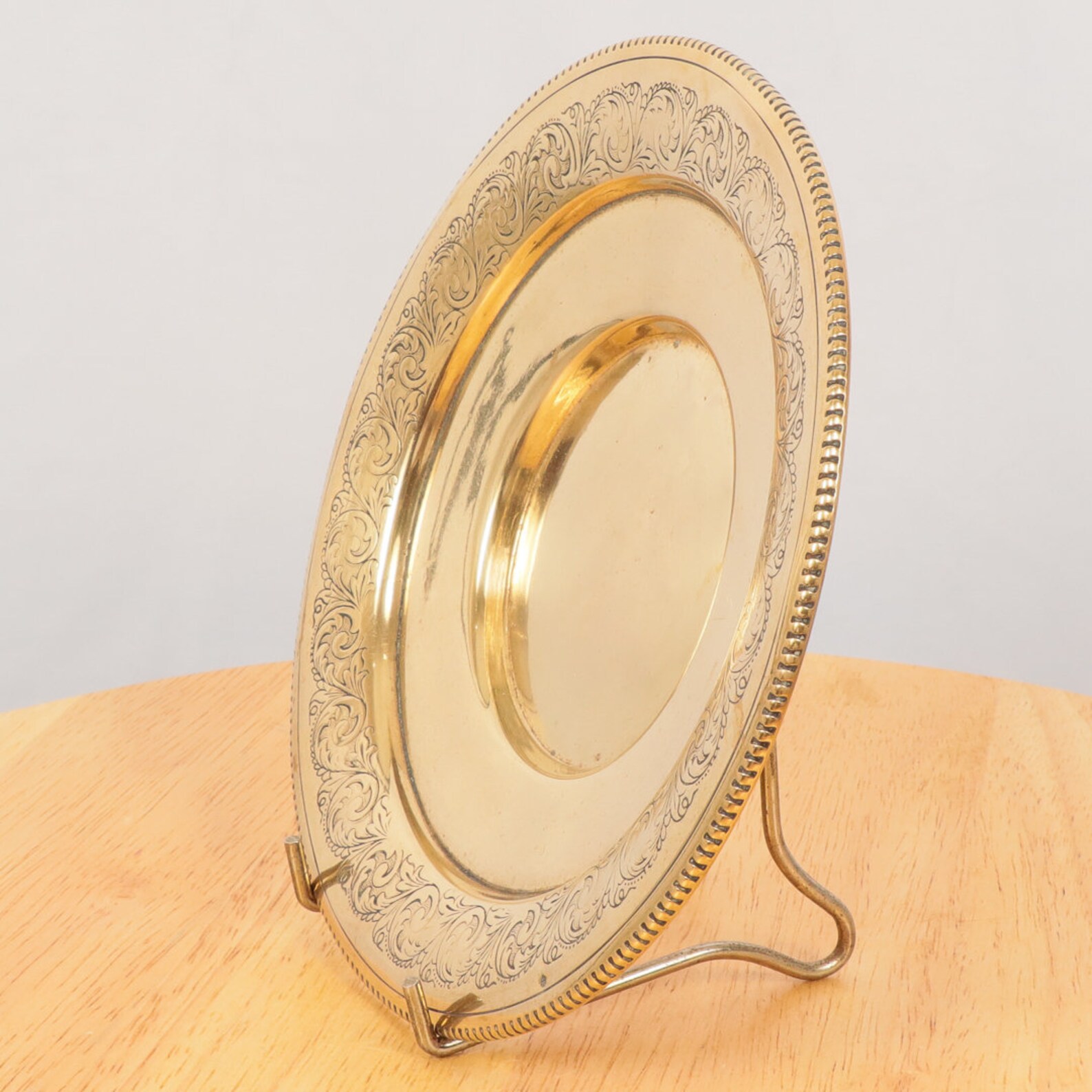 18 Cm Plate / Small Tray || Vintage Solid Brass || Marked || Abstract ...