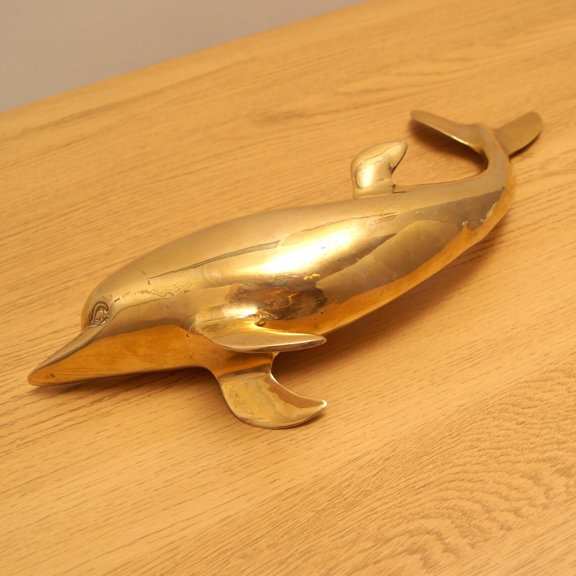 Vintage Solid Brass Dolphin / Fish Sculpture Excellent - Etsy