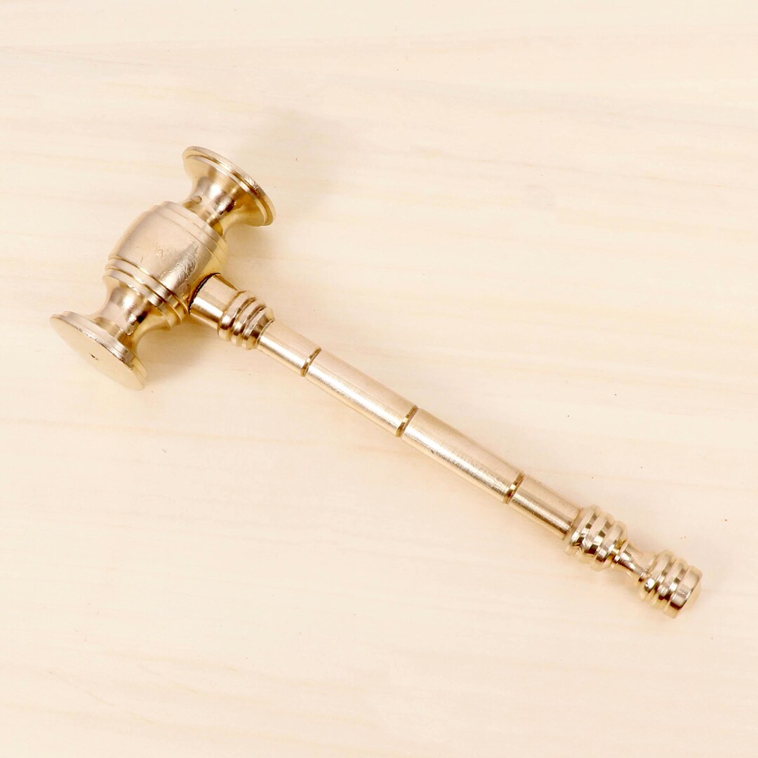 Vintage Solid Brass Auction Hammer - Small Decorative Gavel - Unique ...