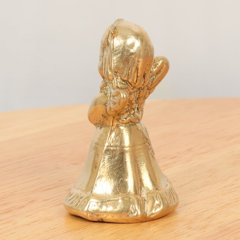 A Small Solid Brass Angel Candle Holder || Vintage Solid Brass Angel ...