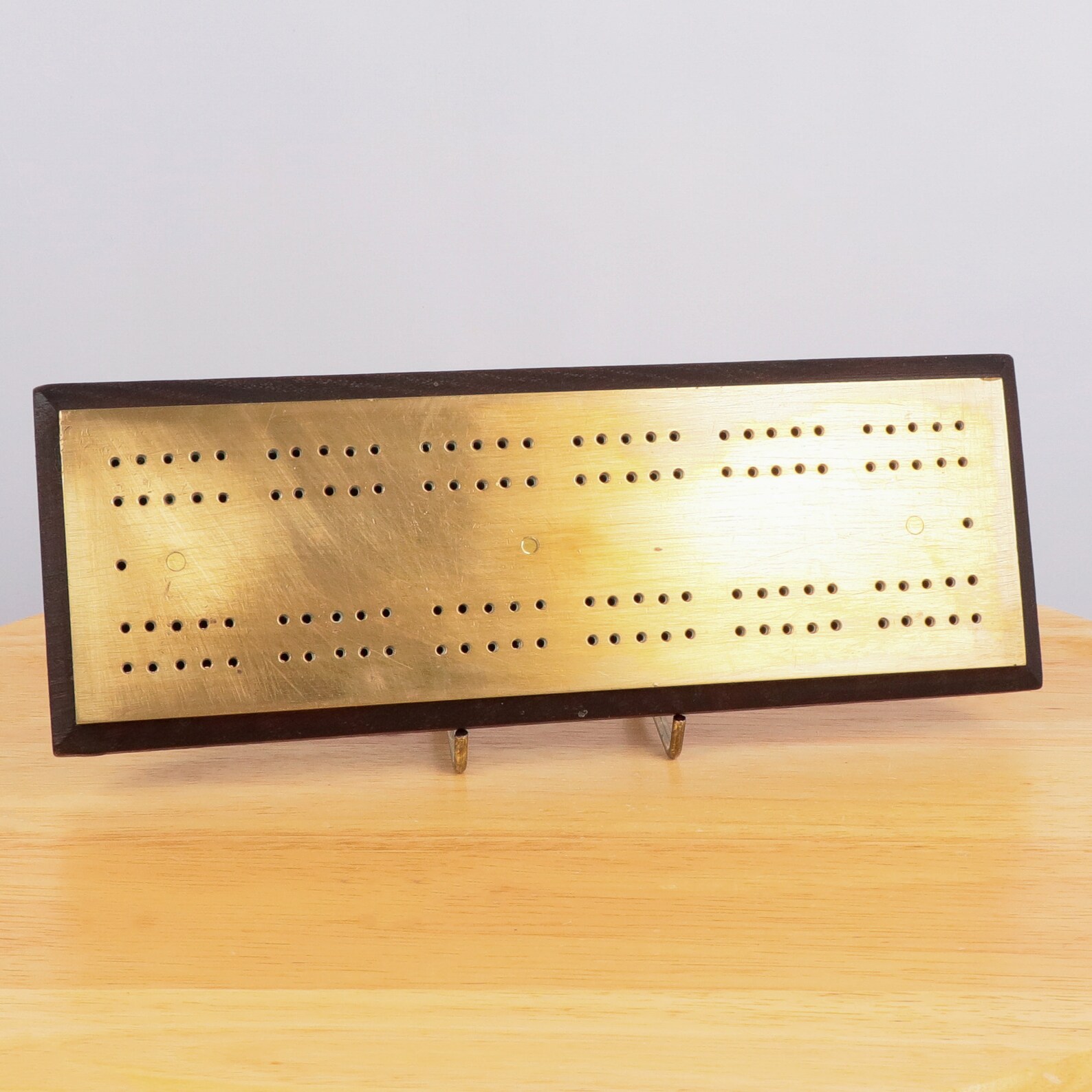 Game Point Counter || Vintage Solid Brass on Wooden Base || Cribbage ...
