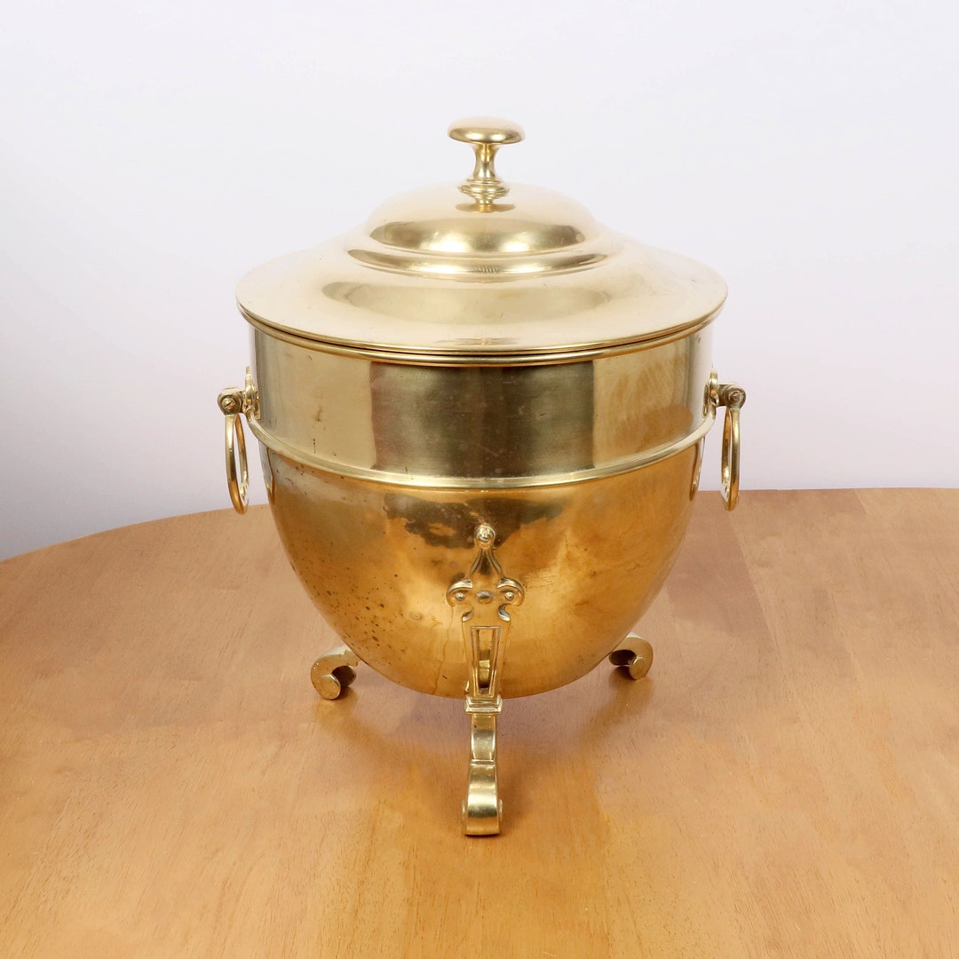 Brass Coal Scuttle / Bucket With a Lid and Another Bucket Inside || 2 ...