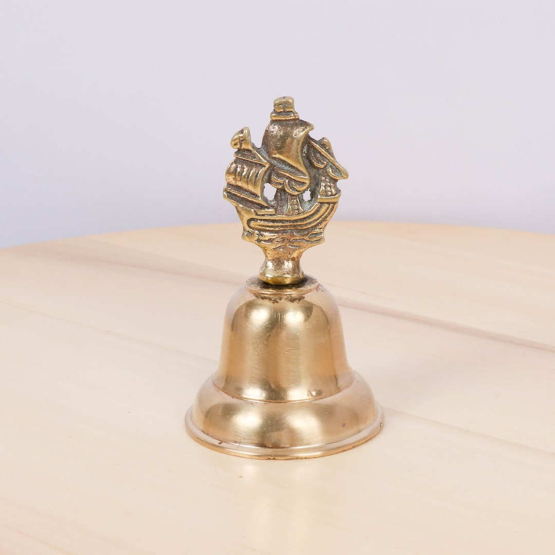 Desk Bell / Ship on the Handle Bell || Vintage Solid Brass - Etsy