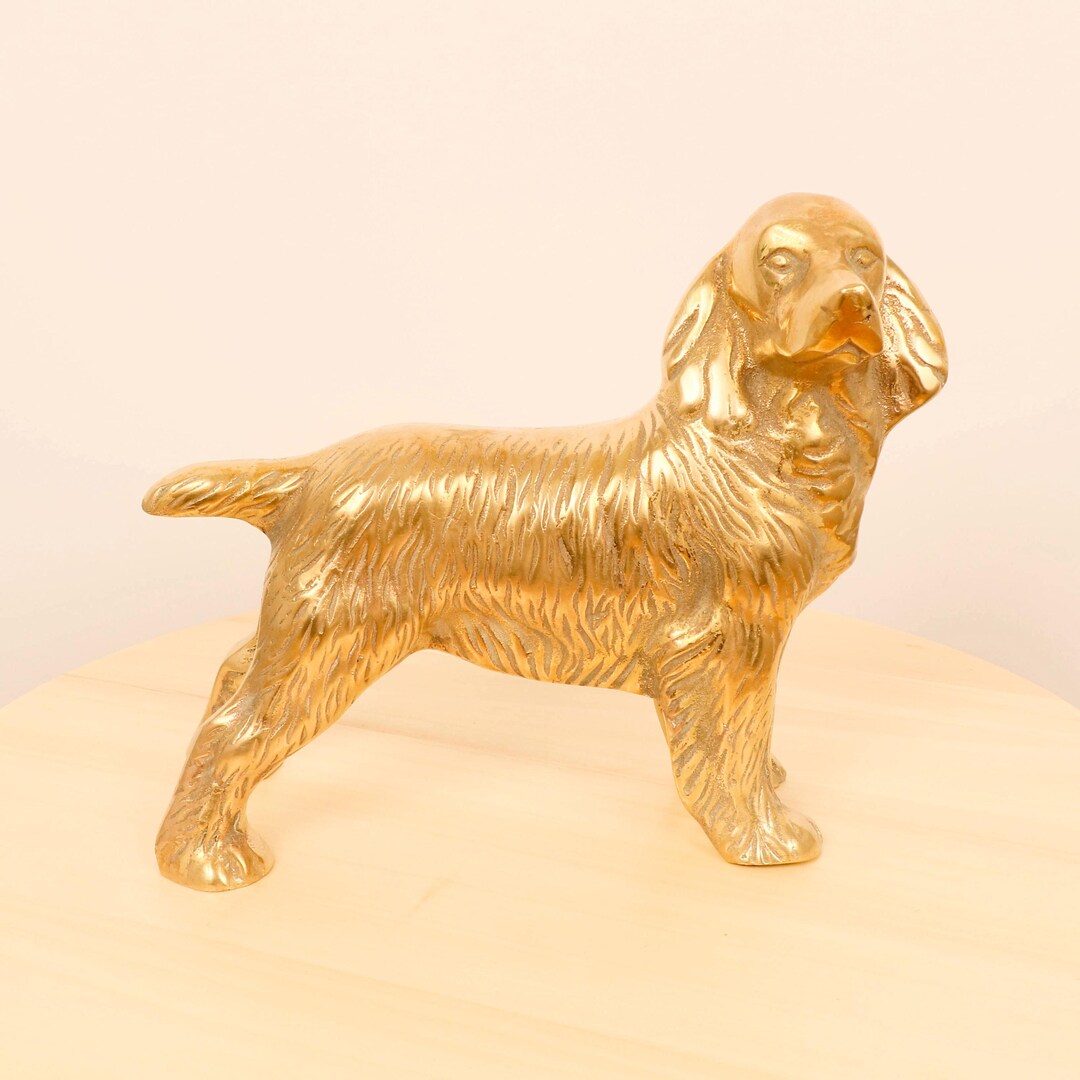 English Cocker Spaniel Dog Sculpture || Vintage Solid Brass Elegant ...