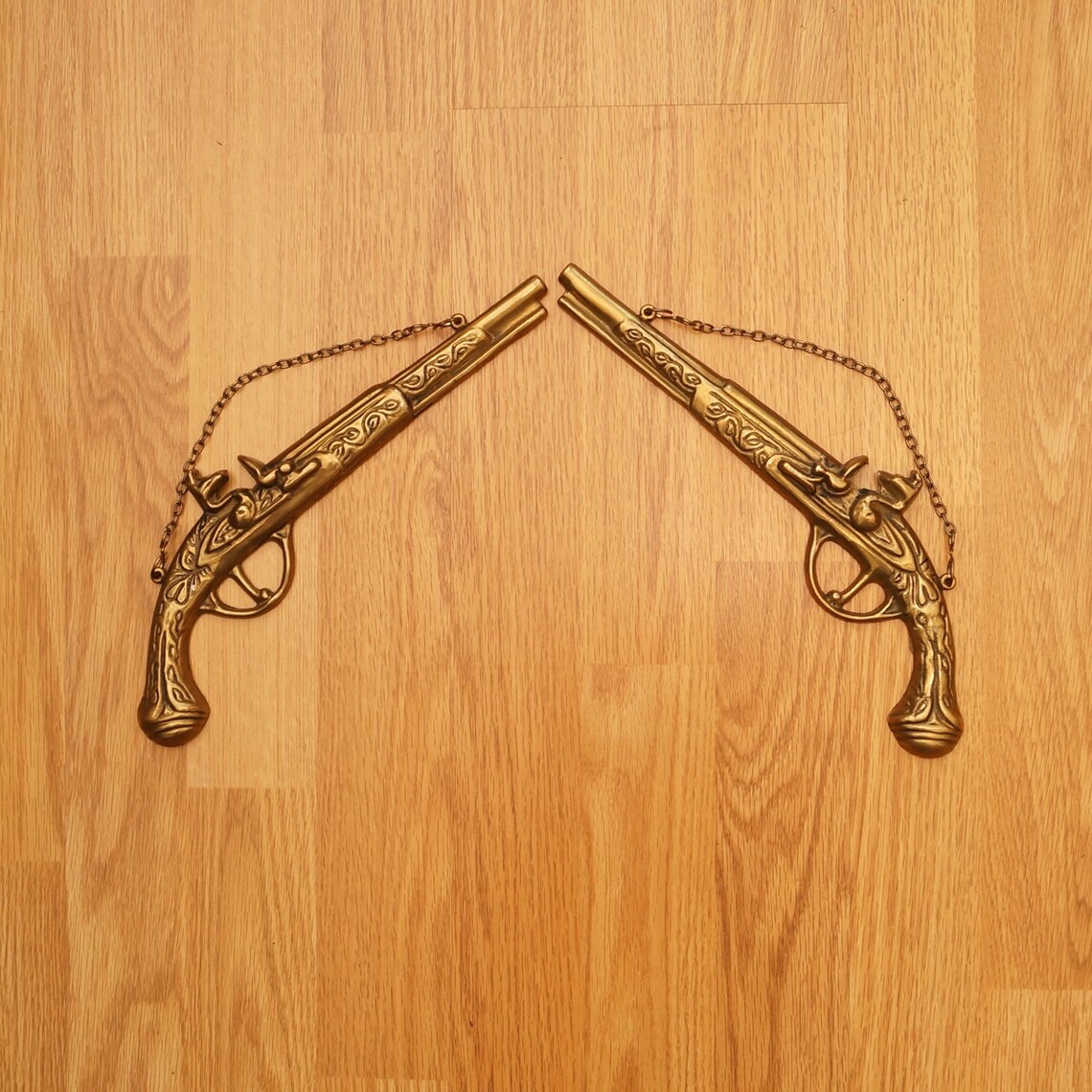 Brass Decorative Gun Set Vintage Wall Decor High - Etsy
