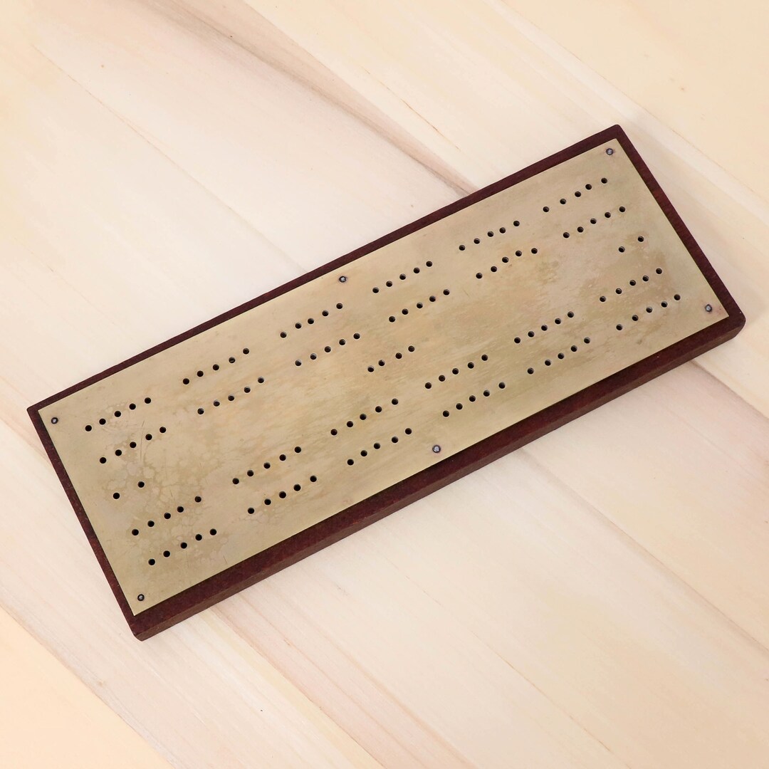 Game Point Counter || Vintage Solid Brass on Wooden Base || Cribbage ...