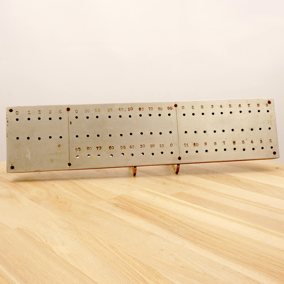 Cribbage Board || Vintage Game Point Counter || Aluminium on Wooden ...