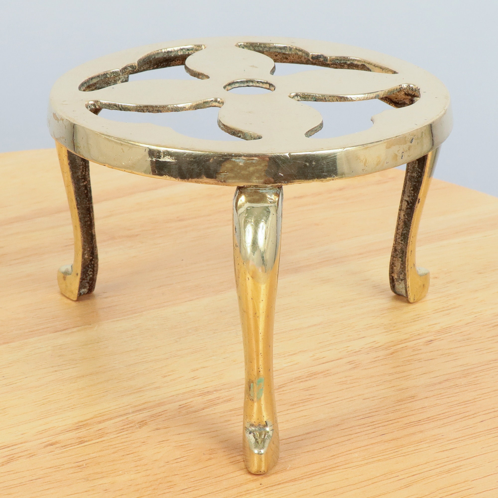 Antique Brass Kettle Stand / Tea Pot Stand / Flower Pot Stand / Hot ...
