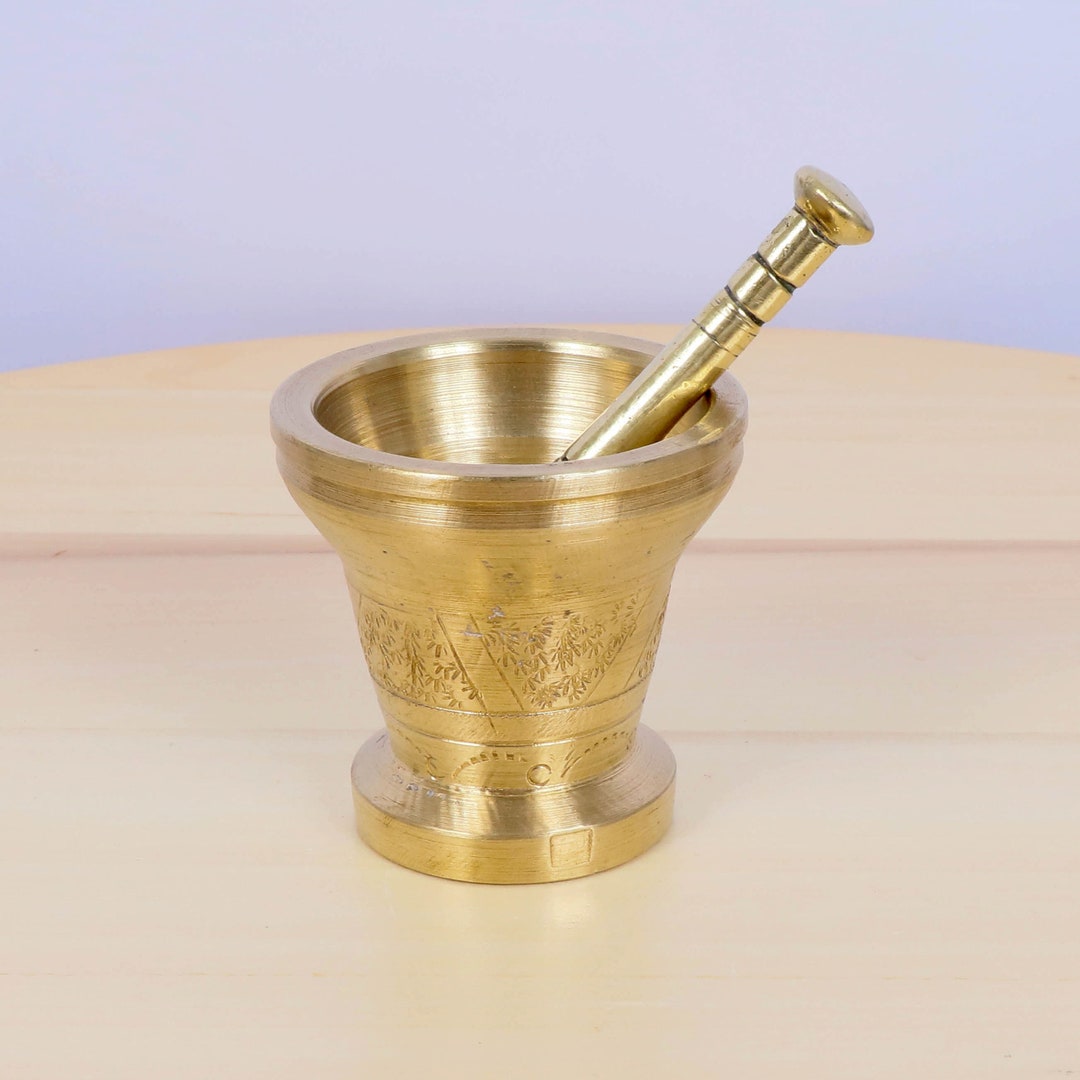 Mortar and Pestle || Vintage Solid Brass || Small but Very Heavy ...