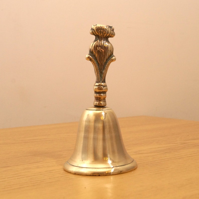 Vintage Brass Small Desk Bell Made in England Vintage - Etsy