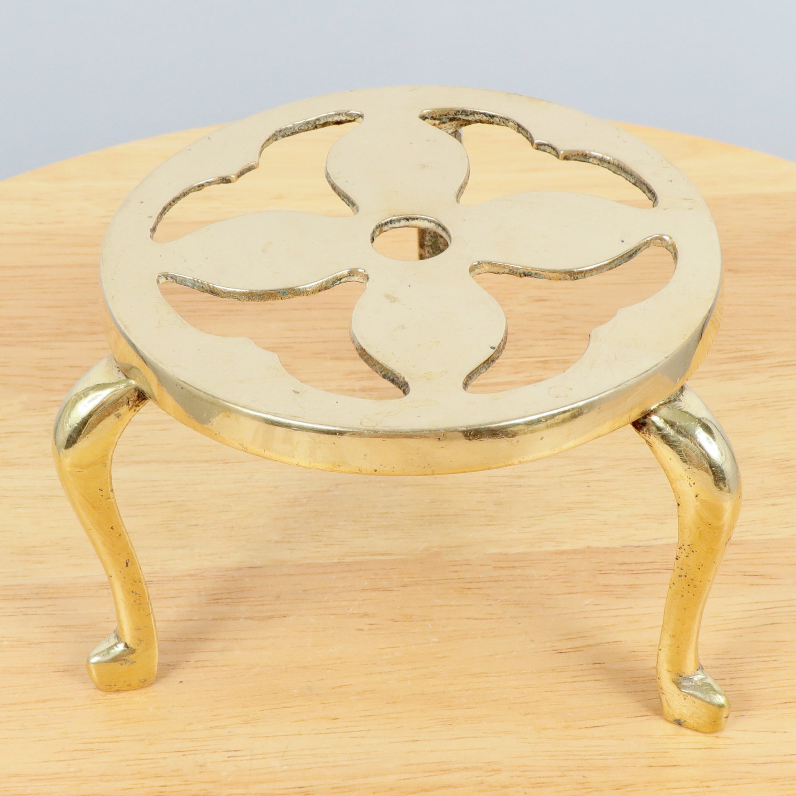 Antique Brass Kettle Stand / Tea Pot Stand / Flower Pot Stand / Hot ...