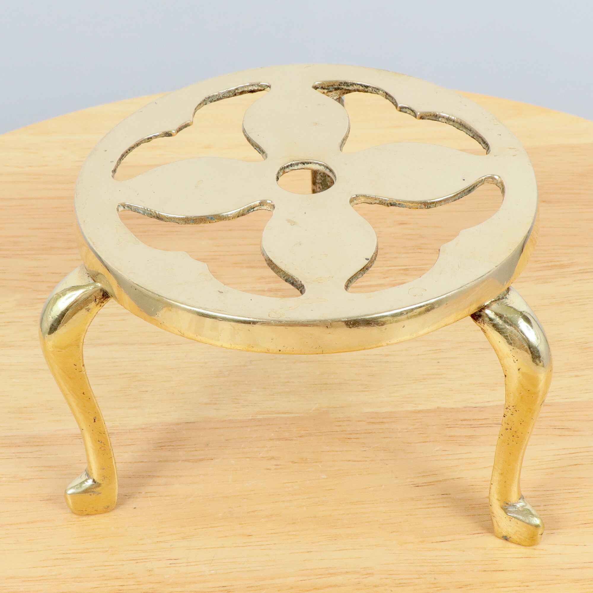 Antique Brass Kettle Stand / Tea Pot Stand / Flower Pot Stand / Hot ...