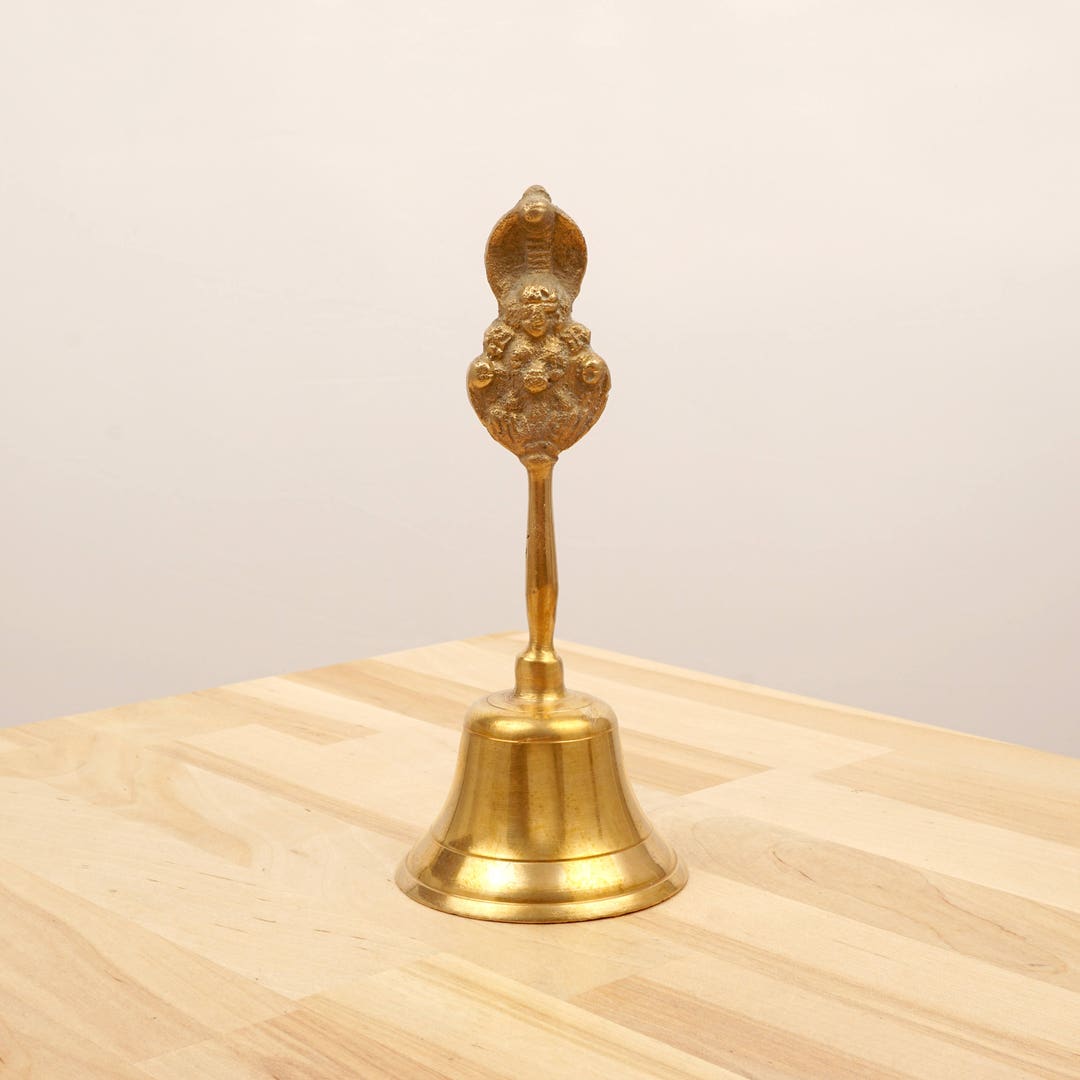 Hand Bell || Abstract Design - Cobra and Monkey Handle || Vintage Solid ...