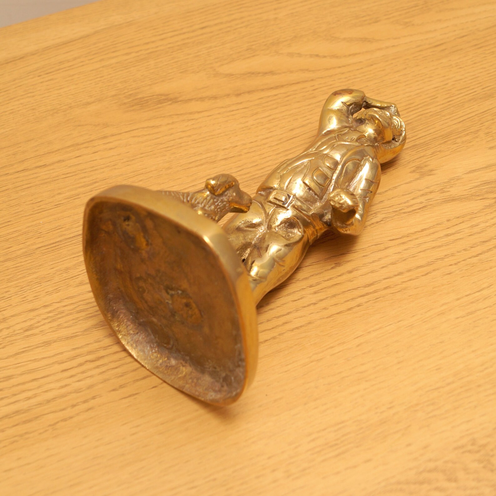 Brass Man With Dog on Stand - Solid and Heavy / Statue / Figurine ...