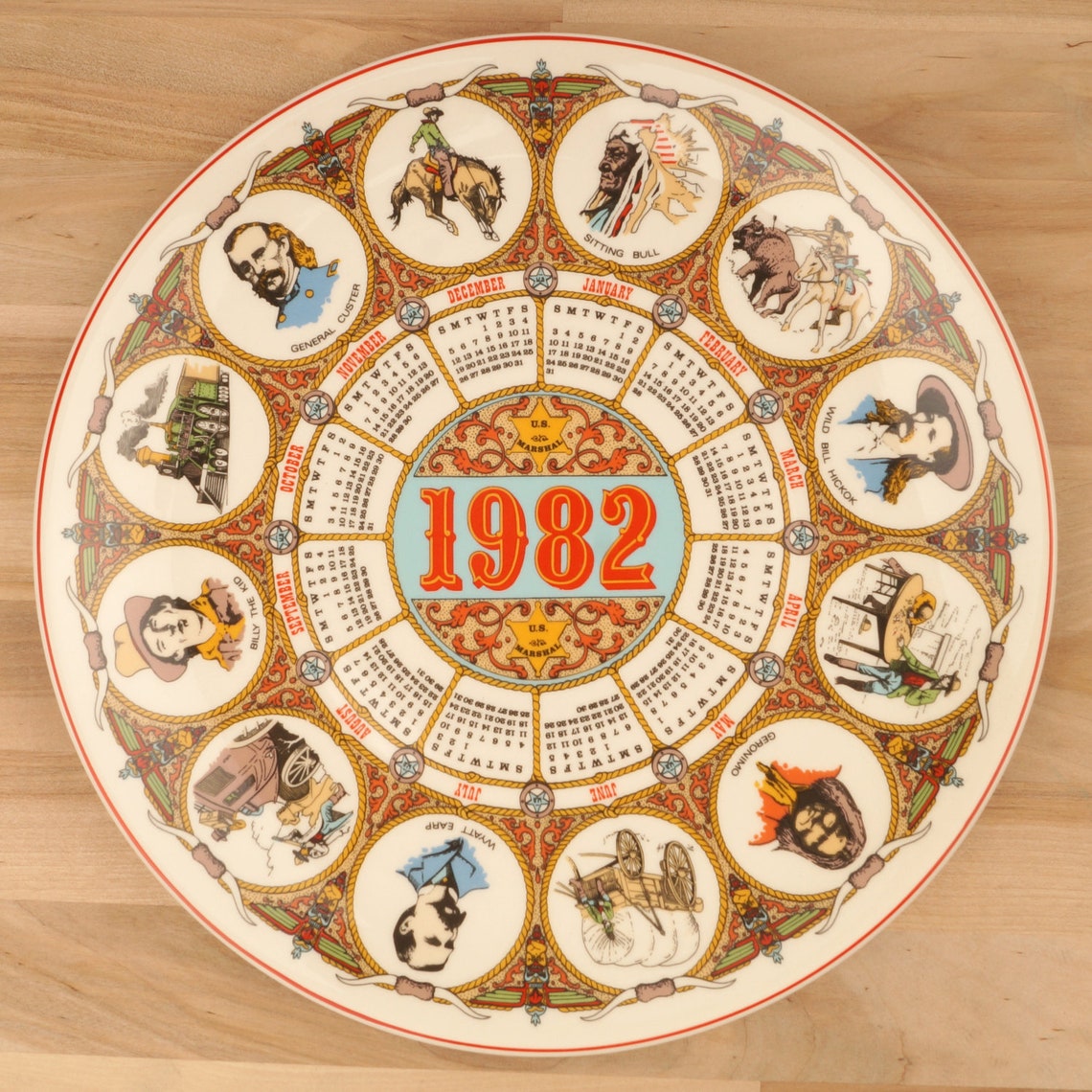 1982 Calendar Porcelain Decorative Plate | Etsy