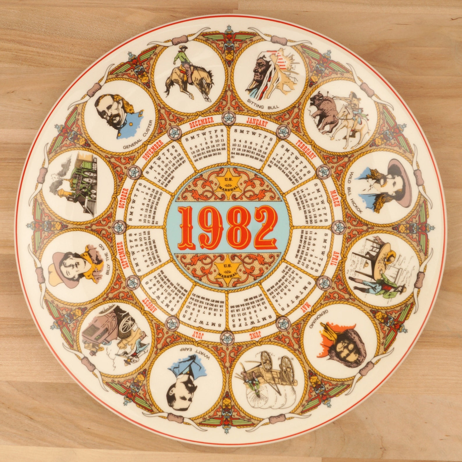 1982 Calendar Porcelain Decorative Plate | Etsy