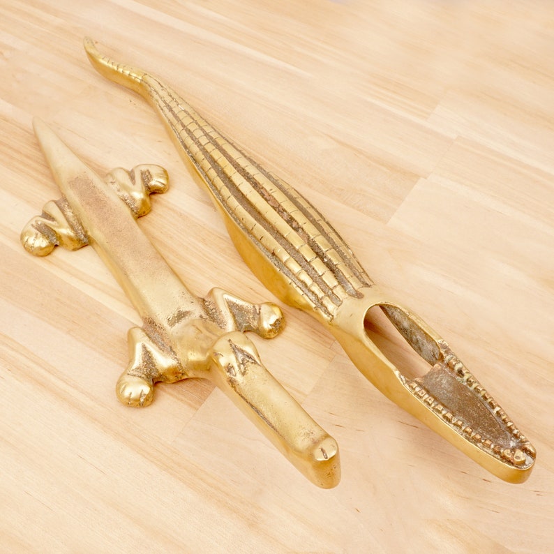 Crocodile / Alligator Nutcracker Vintage Solid Brass | Etsy