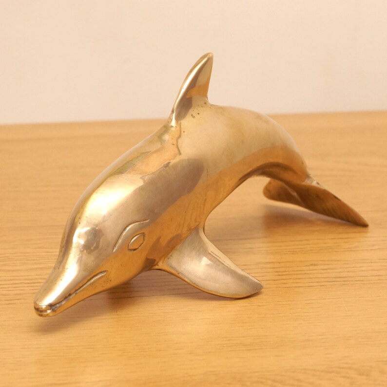 Vintage Solid Brass Dolphin / Fish Sculpture - Etsy