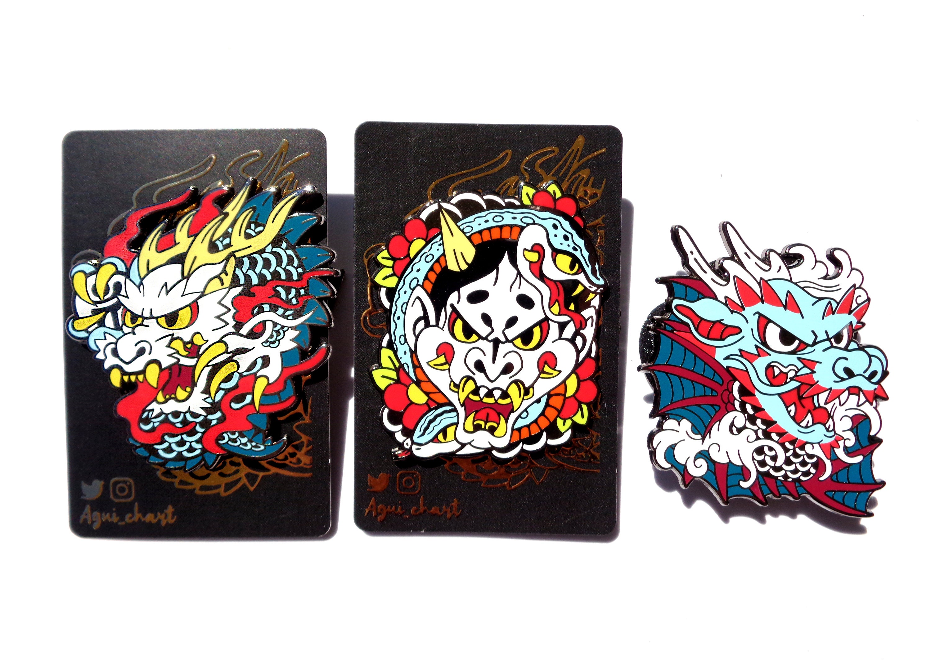 Yakuza Tattoo Enamel Pins: Kiryu Majima & Ichiban - Etsy UK
