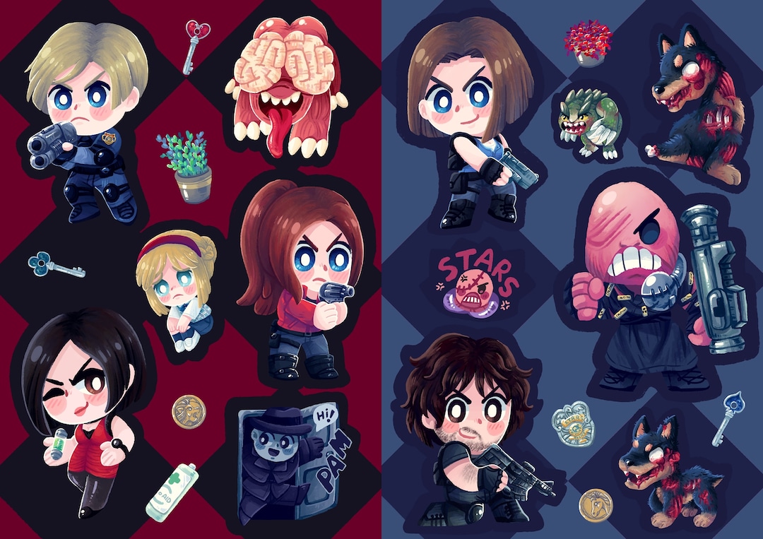 VINYL Resident Evil 2/3 Sticker Sheets - Etsy