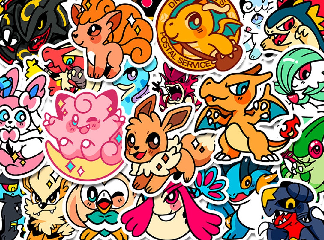 Pokemon Vinyl Stickers: 105 DESIGNS - Etsy