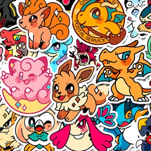 Pokemon Vinyl Stickers: 105 DESIGNS - Etsy
