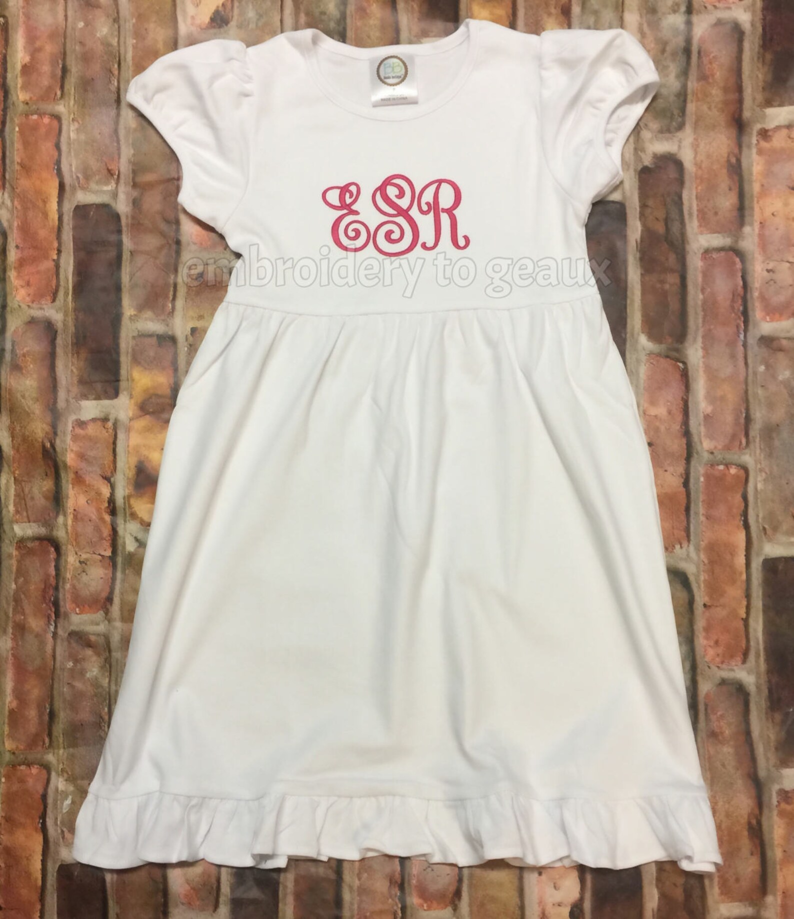 Girls Monogram Dress Monogrammed Spring Dress Girls - Etsy