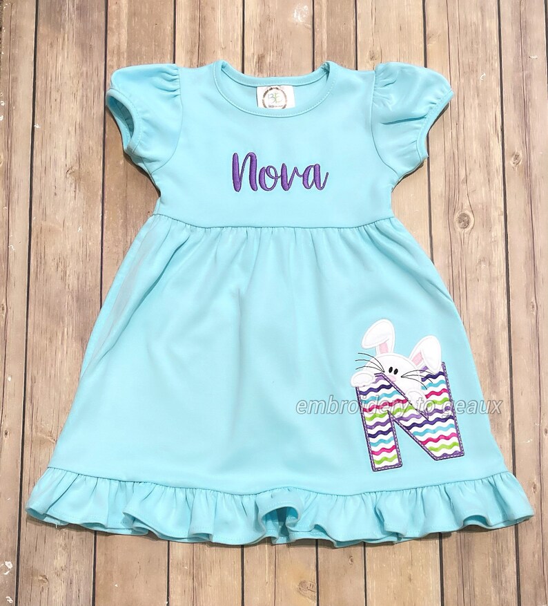 Personalized Easter Bunny Alphabet Dress Monogrammed Easter - Etsy