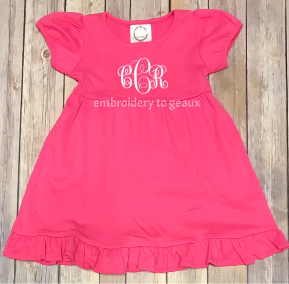 Girls Monogrammed Dress Personalized Dress for Girls Toddler | Etsy