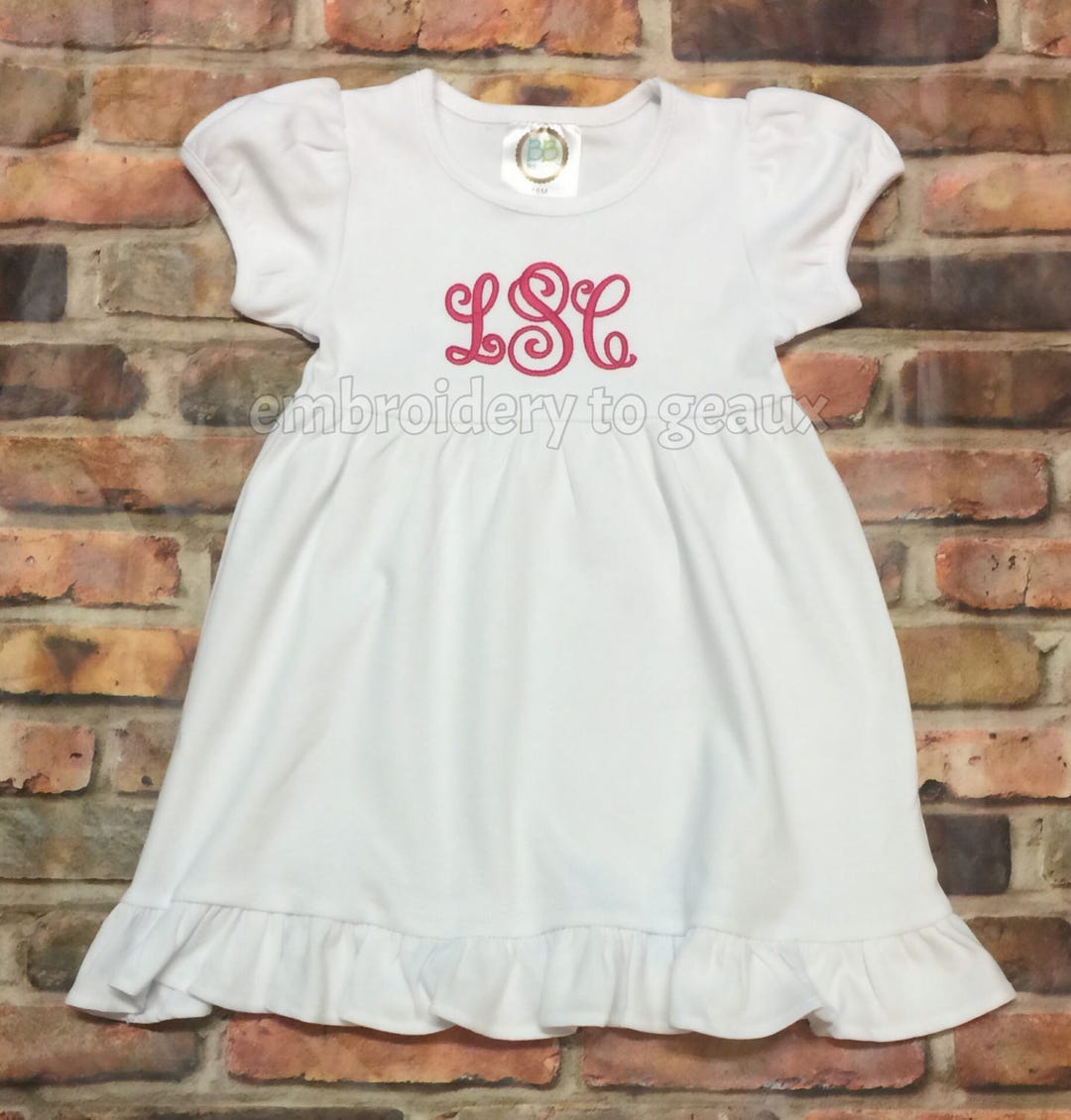 Girls Monogram Dress, Monogrammed Spring Dress, Girls Monogrammed Dress ...