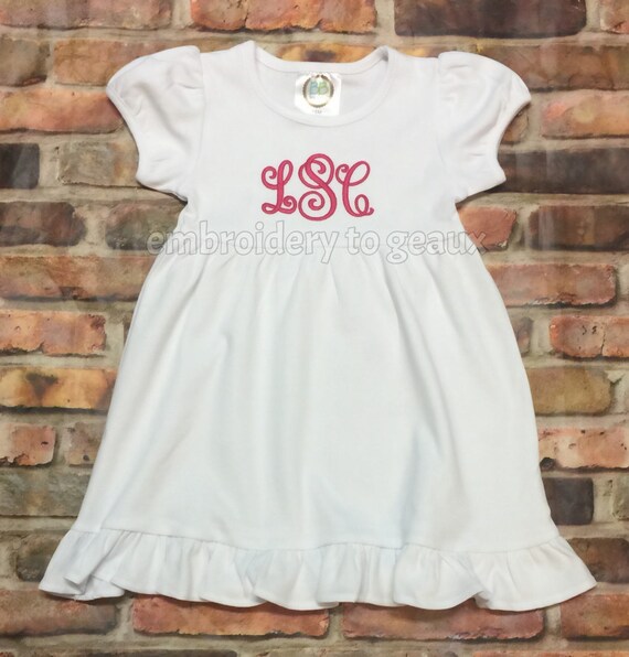 Girls Monogram Dress Monogrammed Spring Dress Girls - Etsy