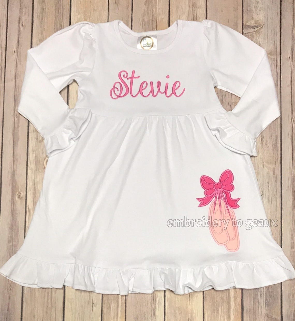 Personalized Girl's Ballerina Ruffle Dress Ballerina - Etsy
