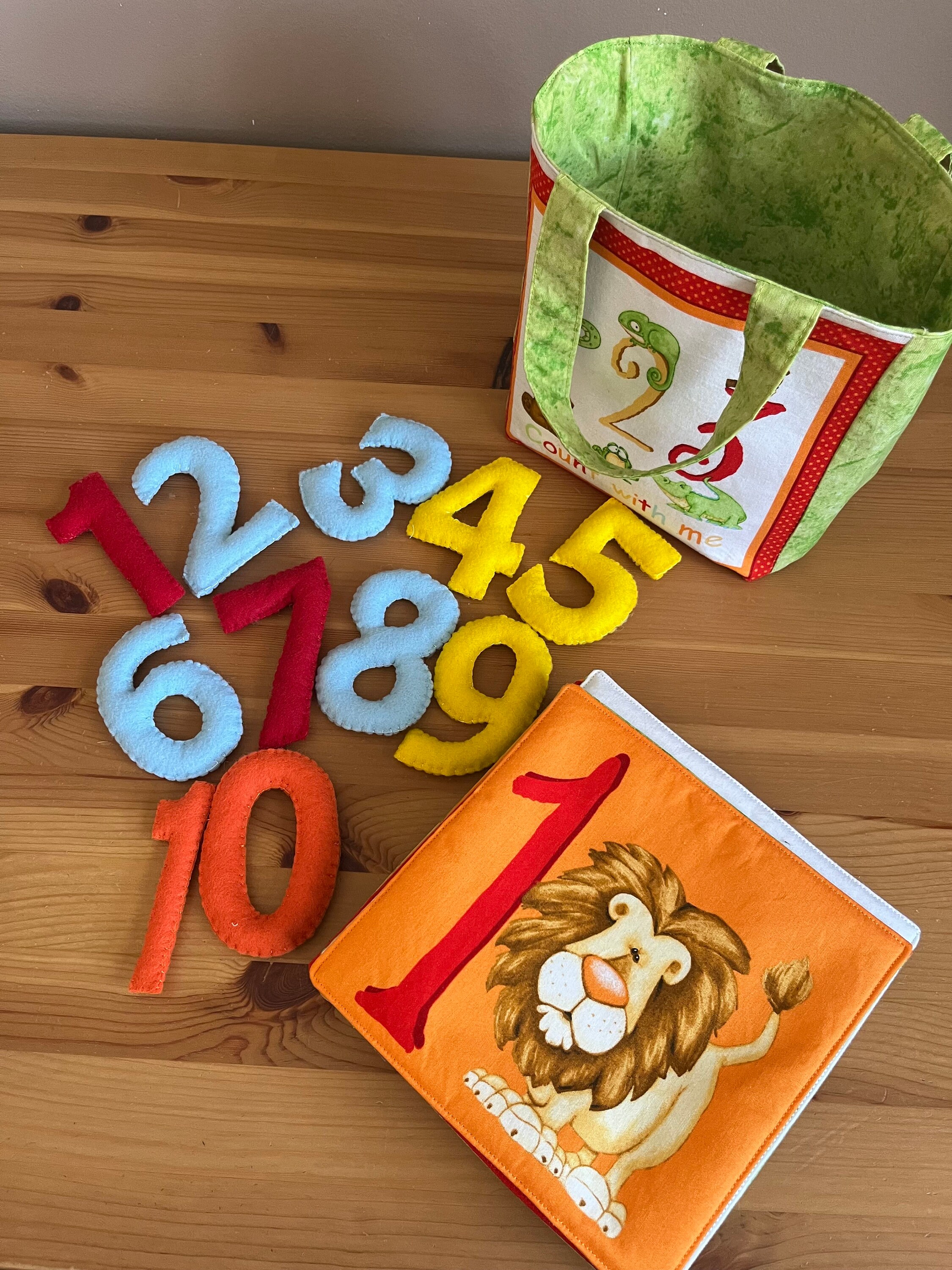 1,2,3 Count With Me. Animal Counting Cards. Fabric Animal Flashcard Set ...